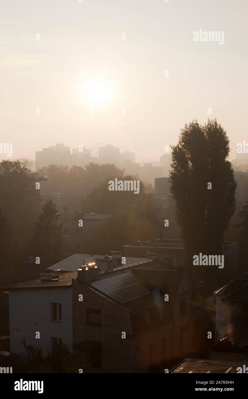 Chimney Smoke House Poland Pollution High Resolution Stock Photography ...