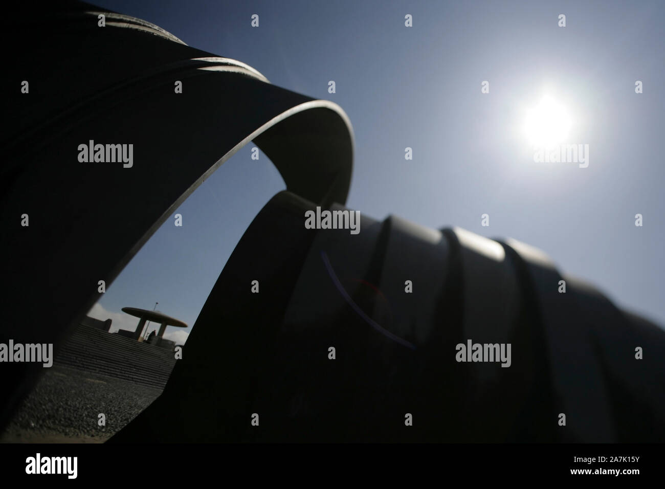 The public art installation Mary's Shell on the beach at Cleveleys, nr ...