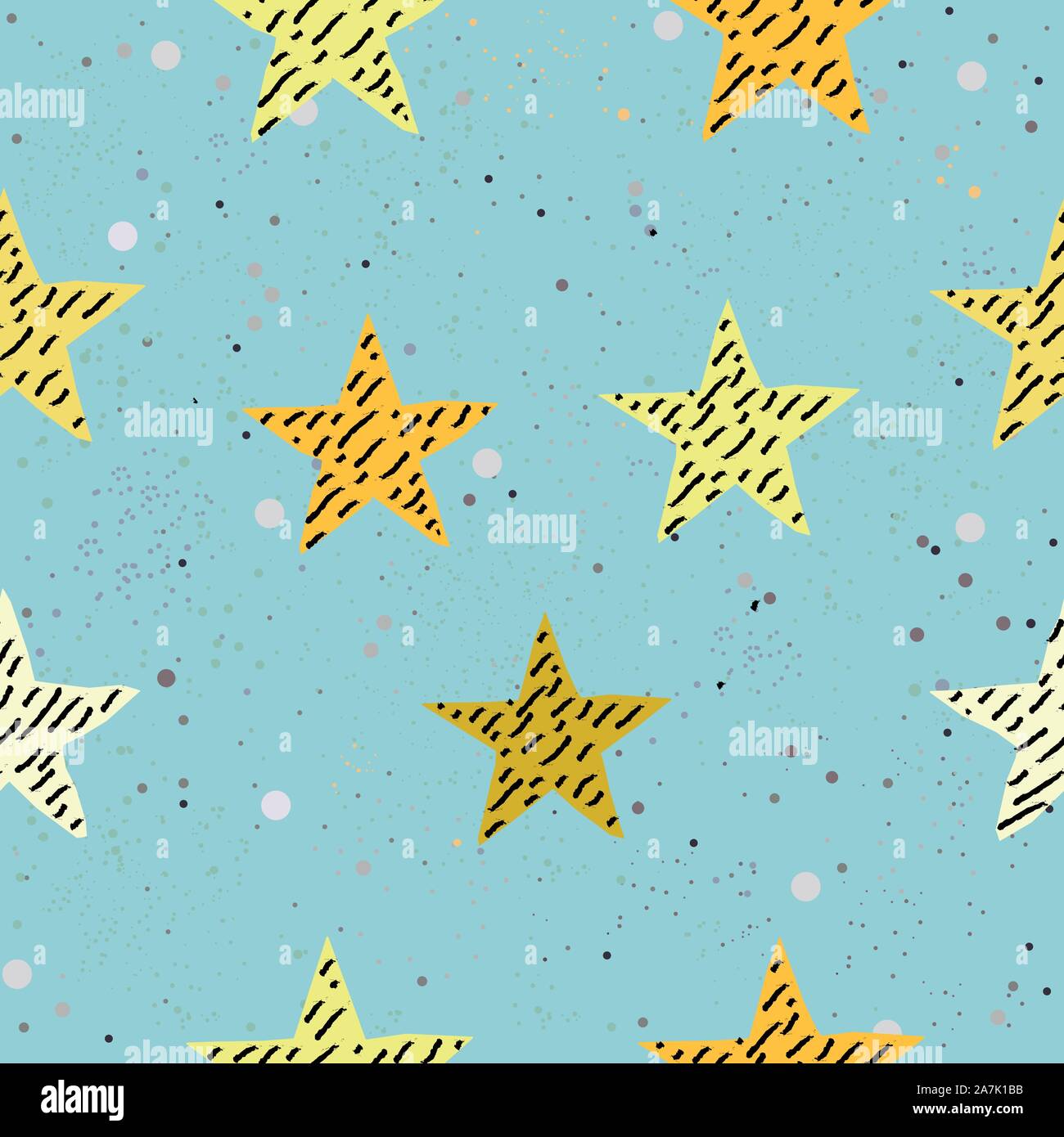 Cute Star Background. Seamless Pattern with stars. Vector Illustration ...