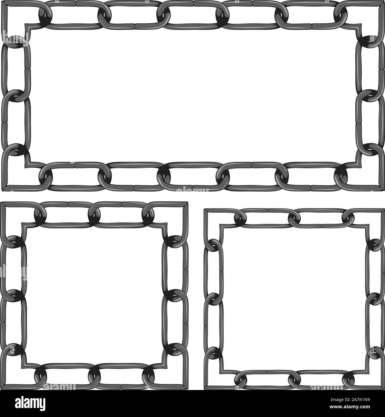 Metallic iron chains in different sizes background Stock Vector Image ...