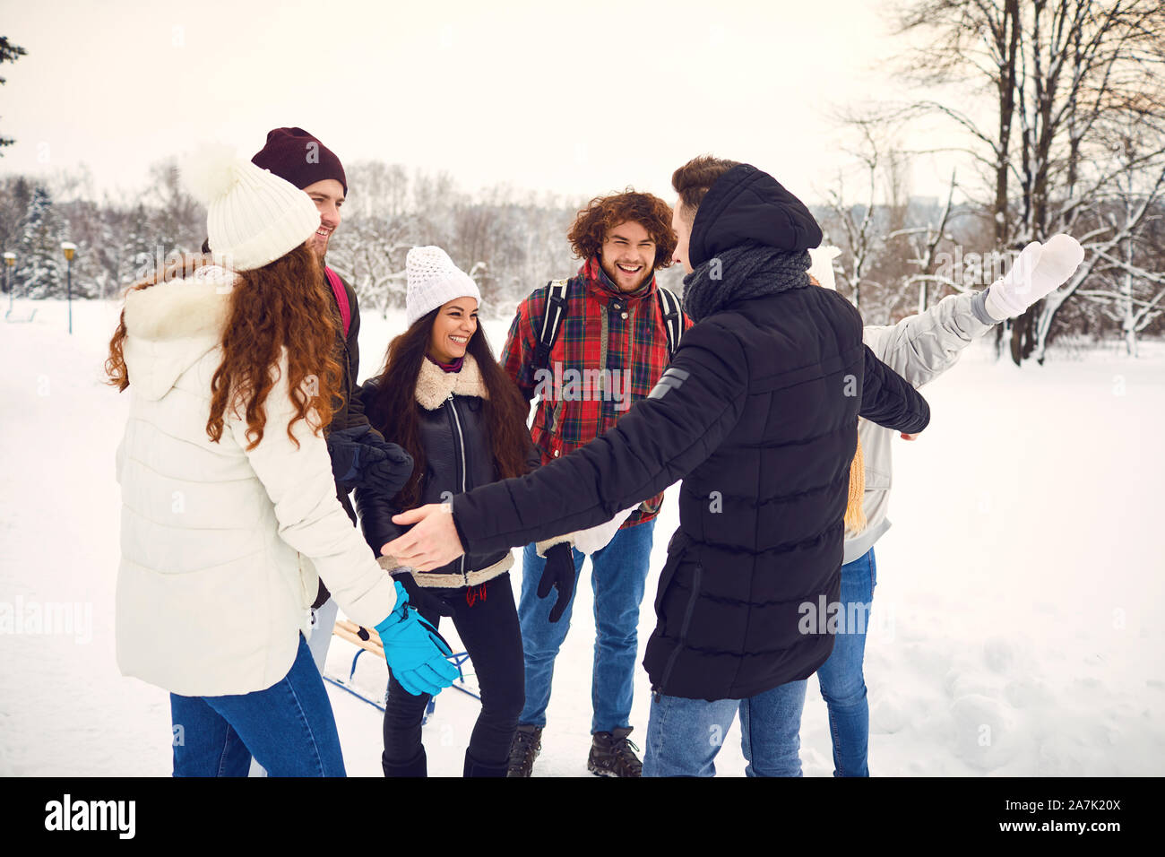 Meeting friends hug hi-res stock photography and images - Alamy