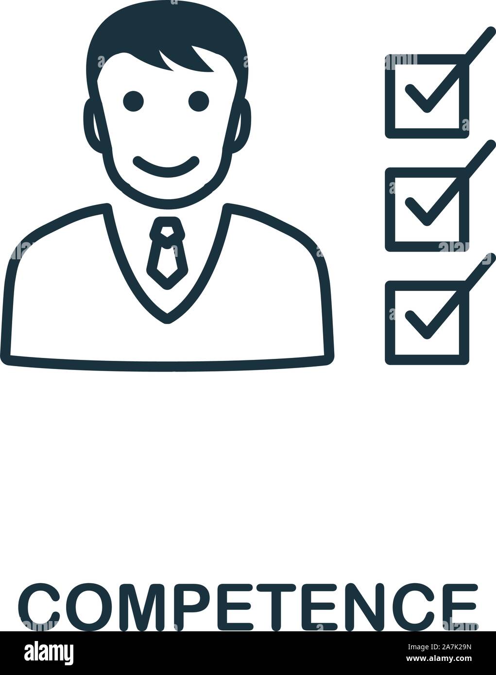 Competence icon outline style. Thin line creative Competence icon for ...