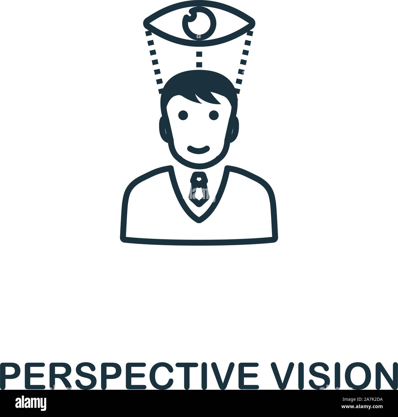 Perspective Vision icon outline style. Thin line creative Perspective ...