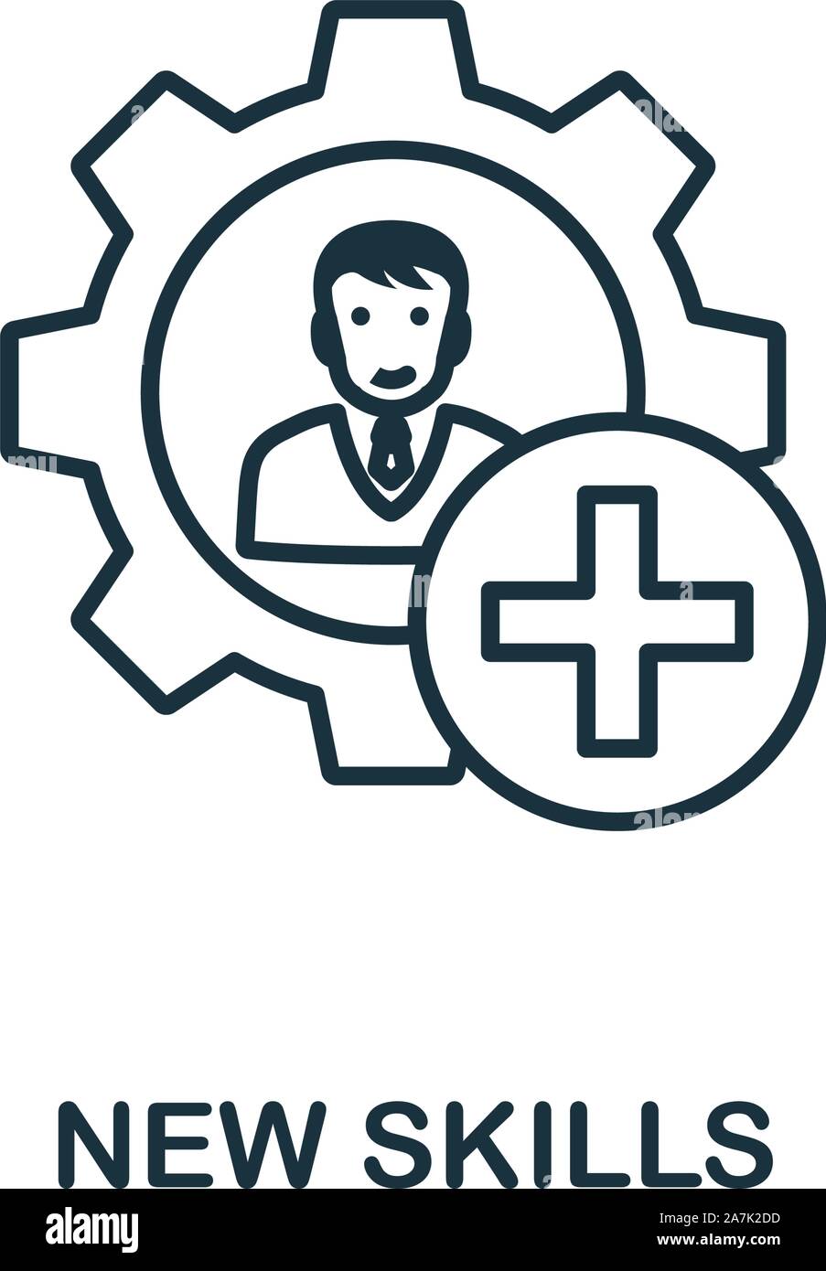 New Skills icon outline style. Thin line creative New Skills icon for logo, graphic design and ...