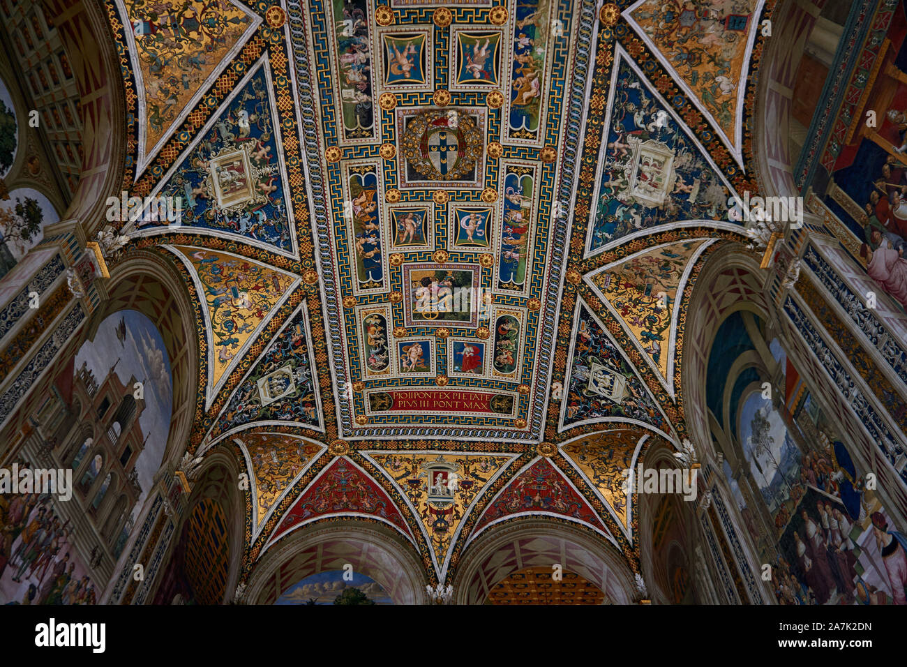 Biblioteca piccolomini ceiling Siena cathedral Italy Stock Photo - Alamy