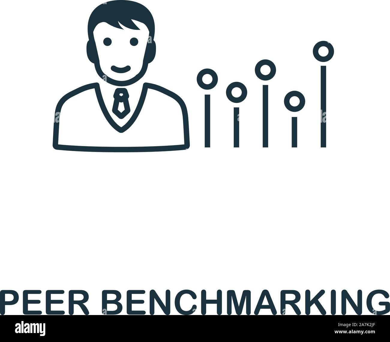 Peer Benchmarking icon outline style. Thin line creative Peer Benchmarking icon for logo ...