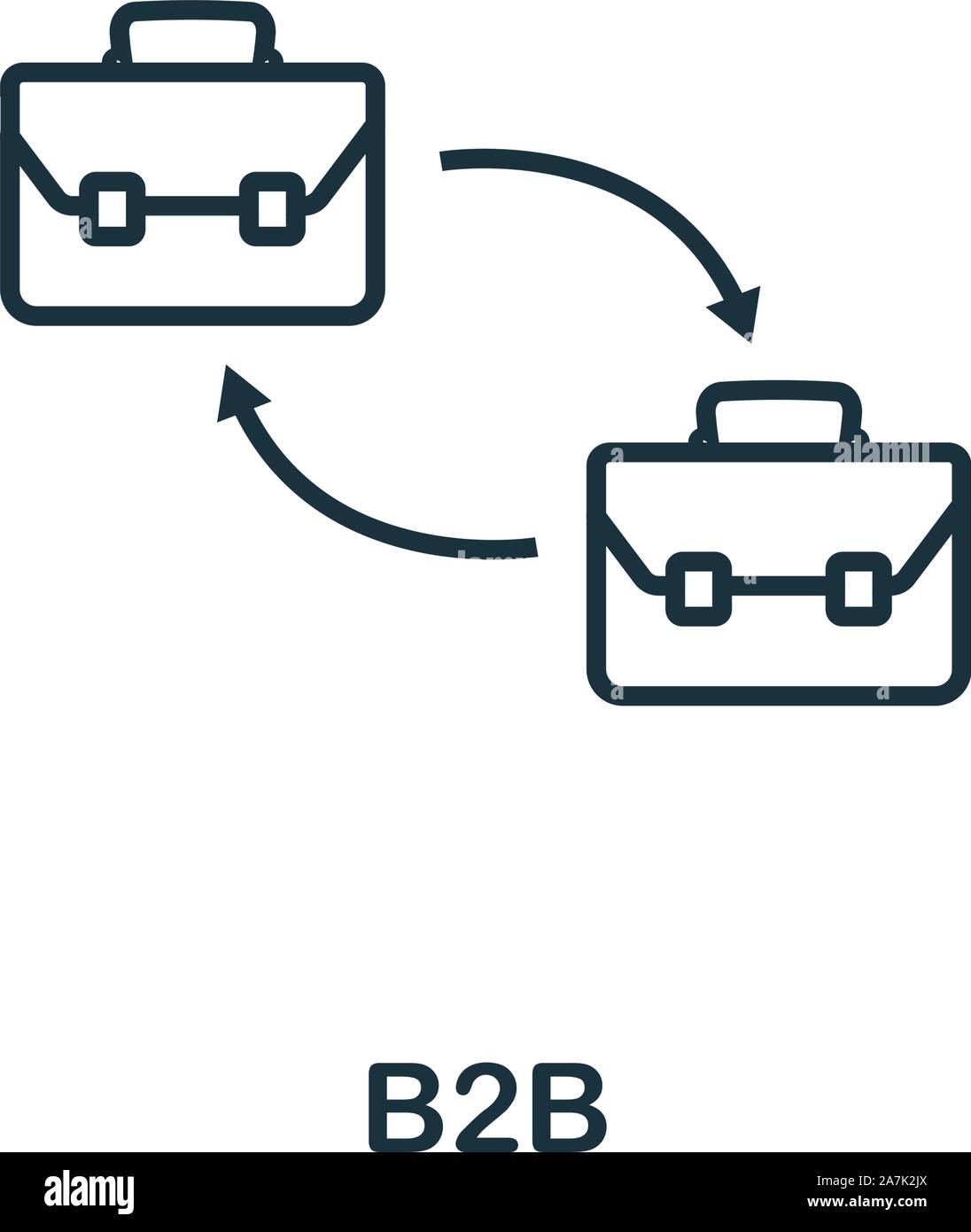 B2B icon outline style. Thin line creative B2B icon for logo, graphic ...