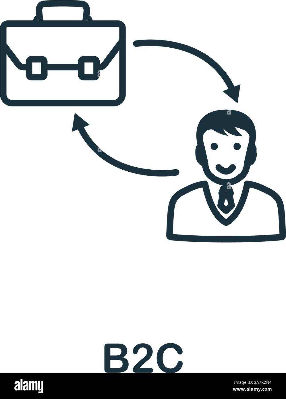 B2c Icon Outline Style Thin Line Creative B2c Icon For Logo Graphic Design And More Stock