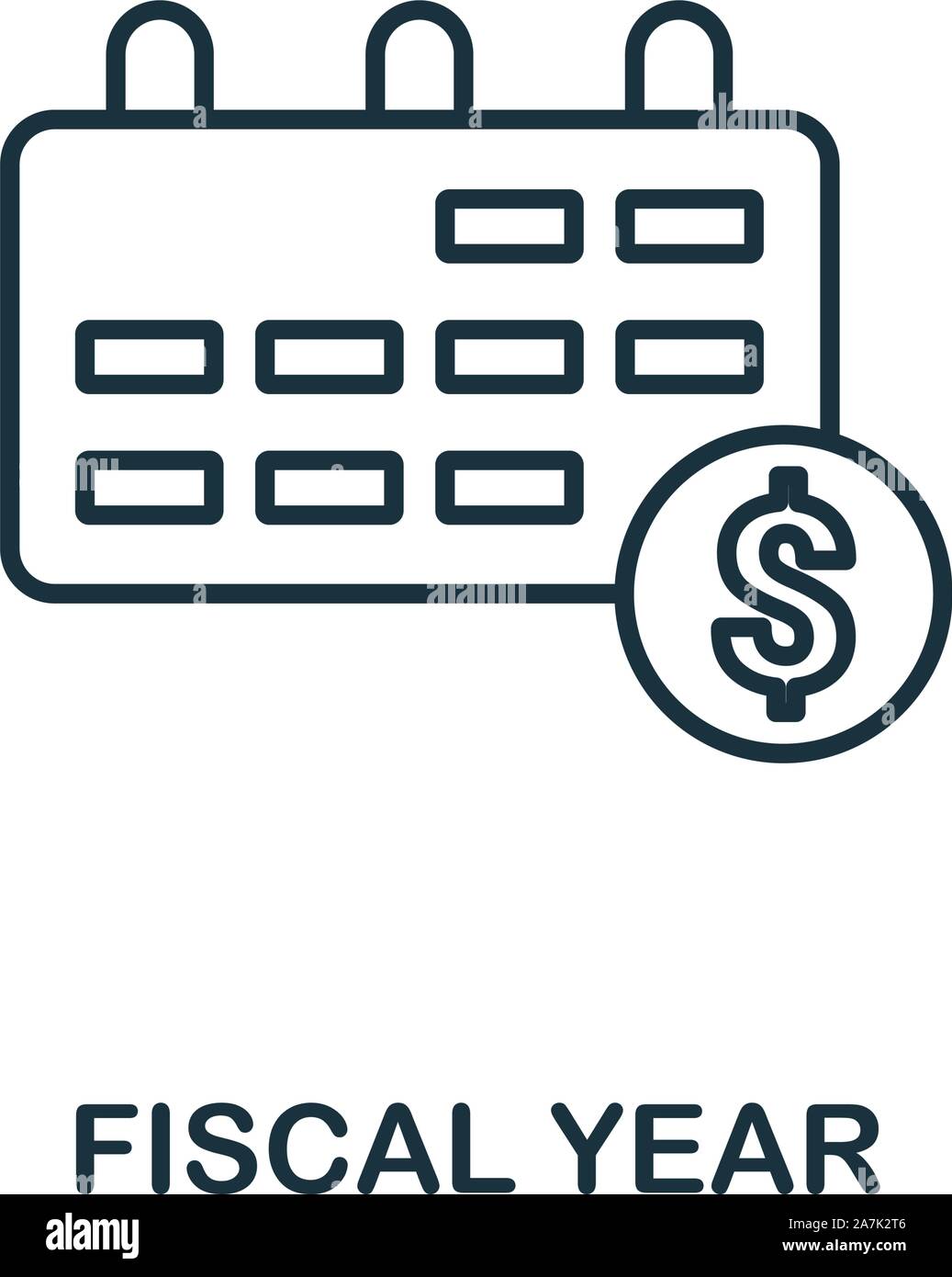 Fiscal Year icon outline style. Thin line creative Fiscal Year icon for ...