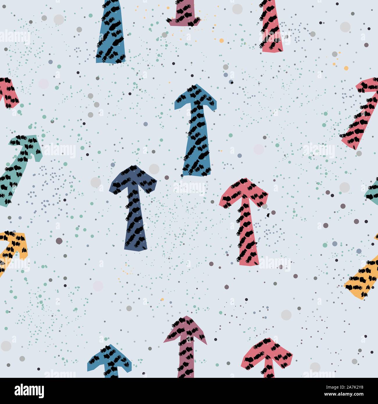 Cute Background with arrows. Hand Drawn Seamless Pattern. Vector ...