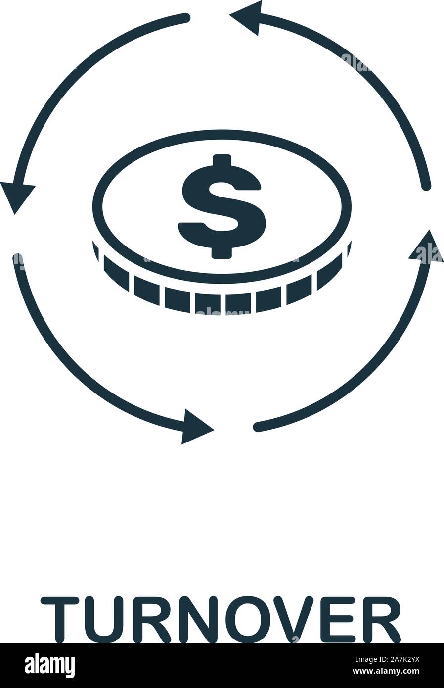 Turnover icon outline style. Thin line creative Turnover icon for logo, graphic design and more ...