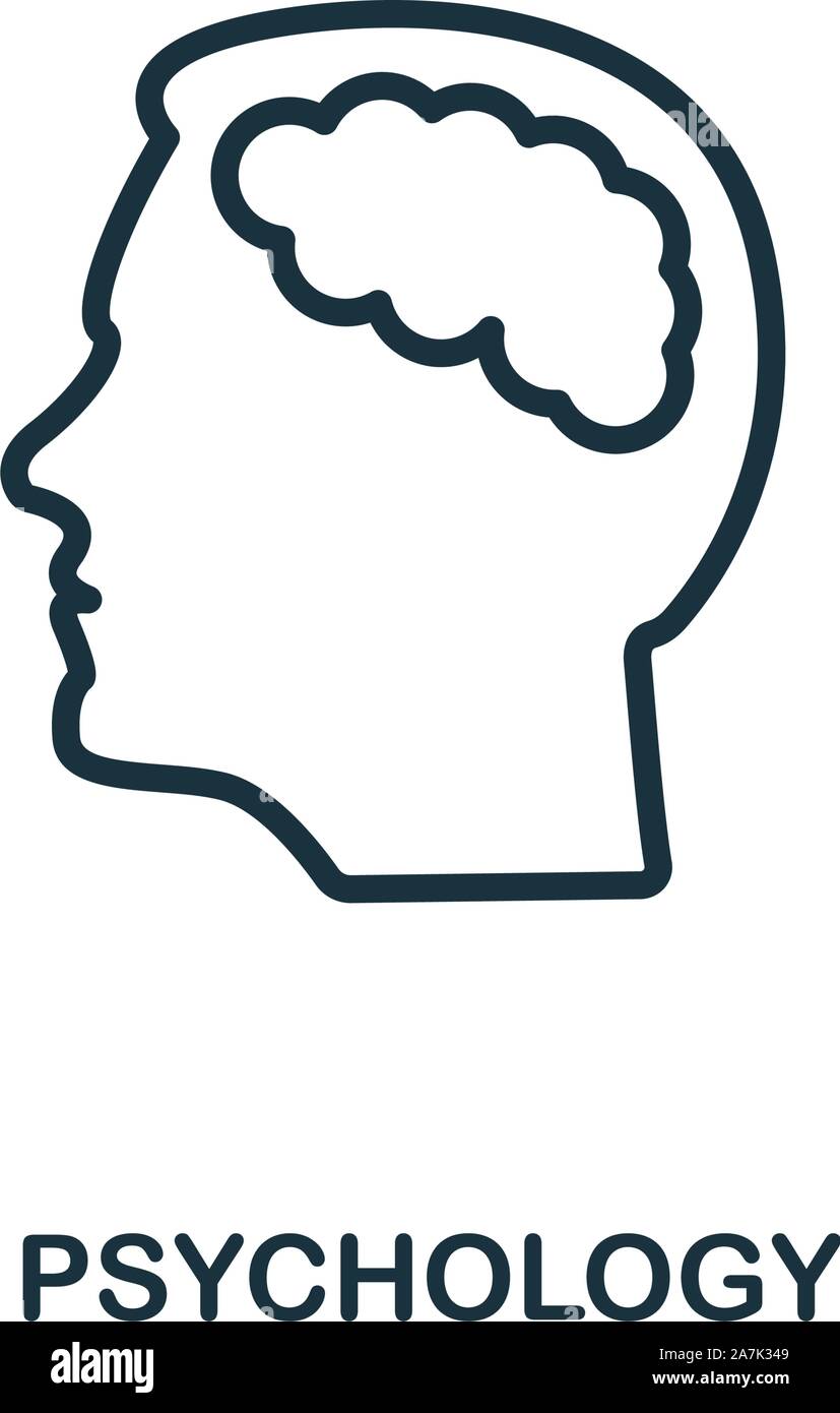 Psychology icon outline style. Thin line creative Psychology icon for ...