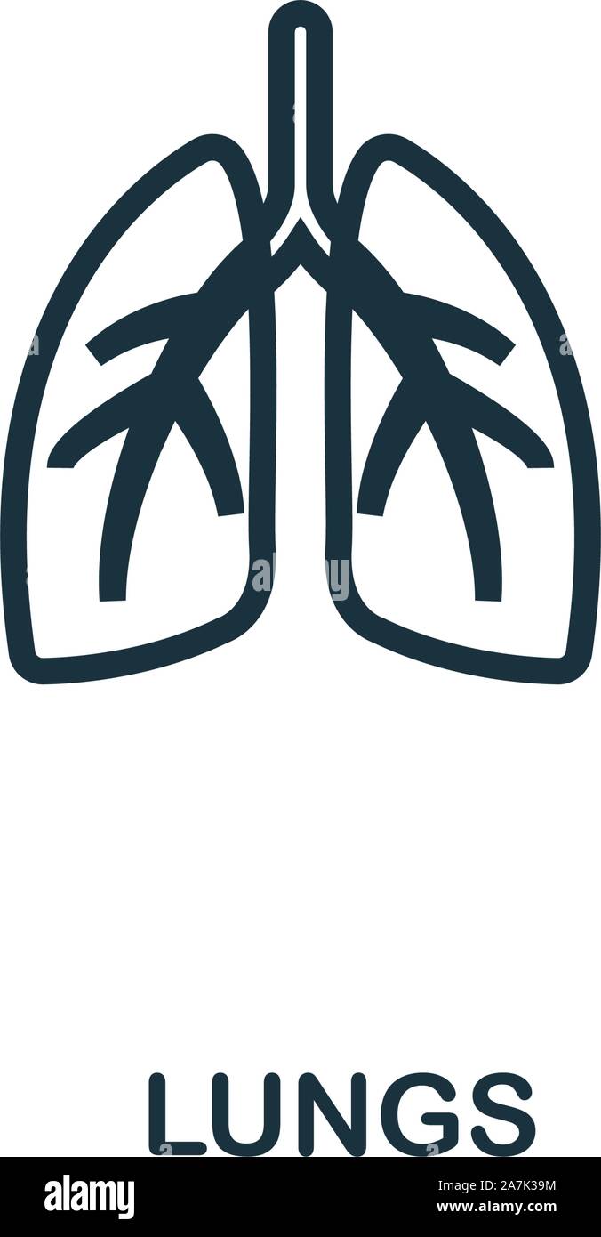 Lungs icon outline style. Thin line creative Lungs icon for logo ...