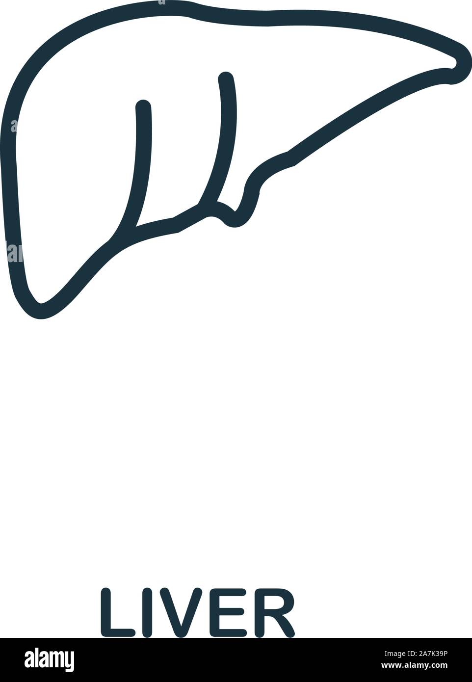 Liver icon outline style. Thin line creative Liver icon for logo ...