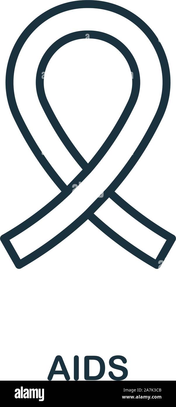 Aids icon outline style. Thin line creative Aids icon for logo, graphic ...