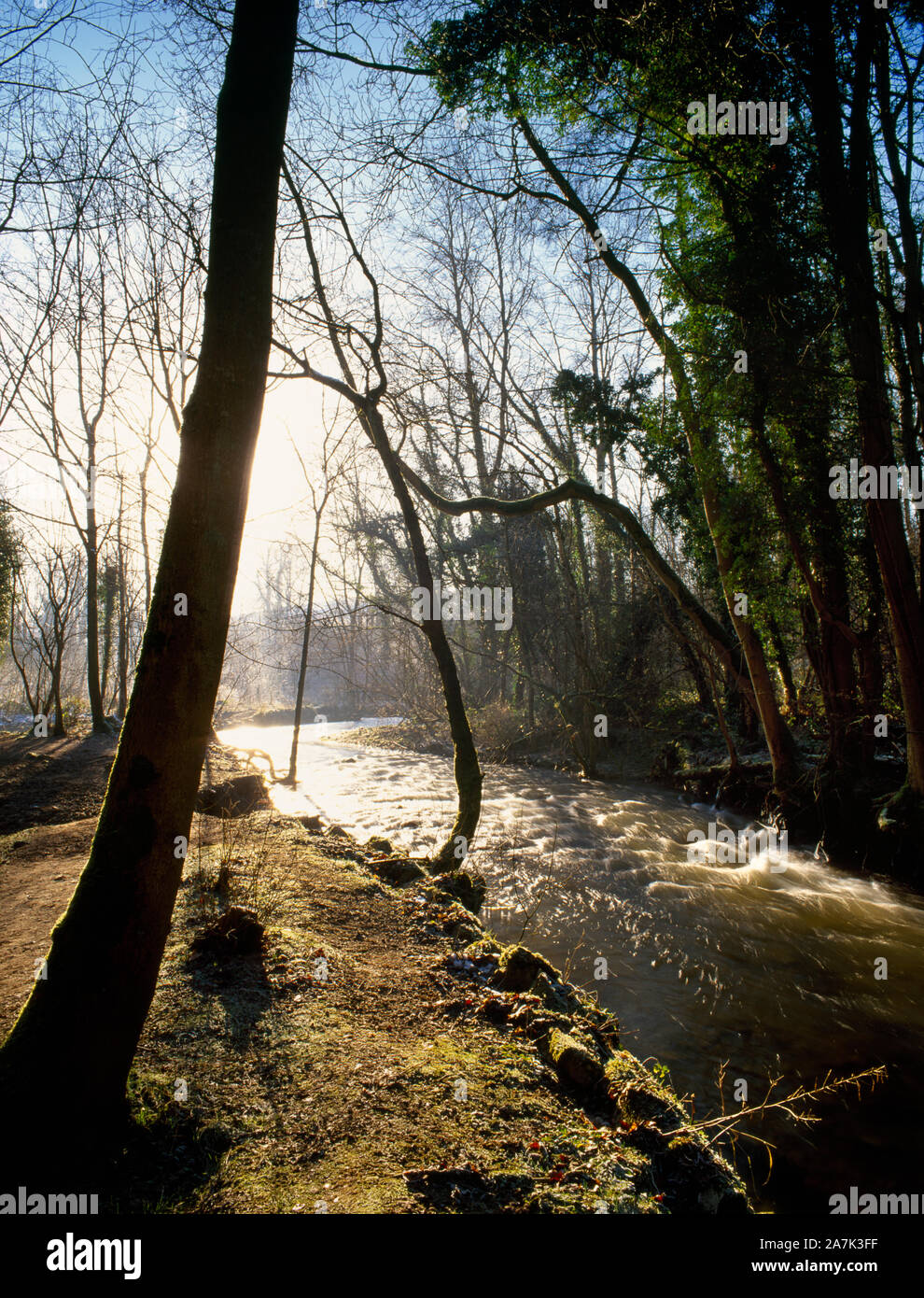View SSW of the River Alyn just inside the NW boundary of Loggerheads ...