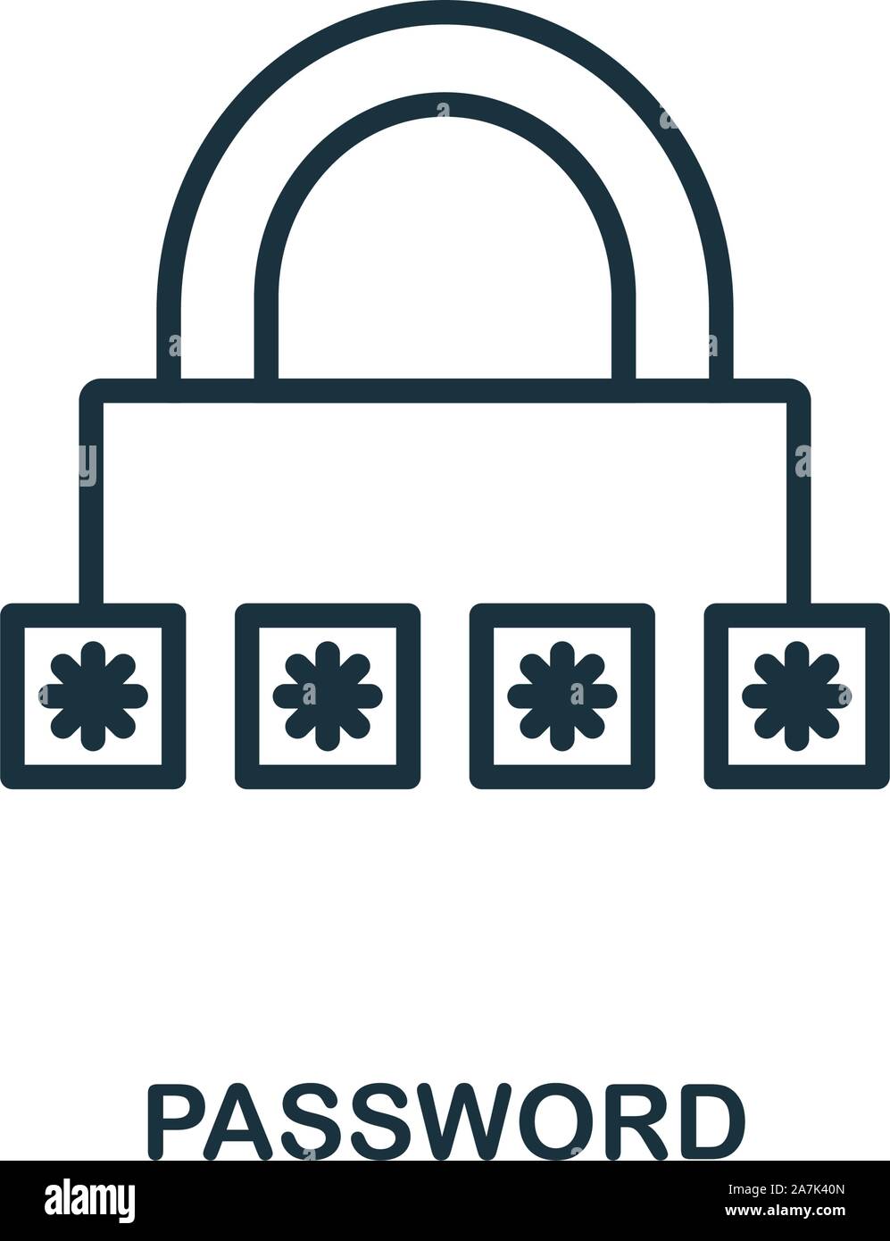 Password icon outline style. Thin line creative Password icon for logo ...