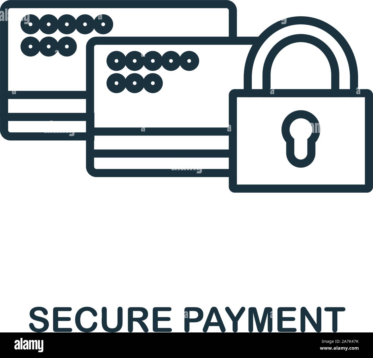 Secure Payment icon outline style. Thin line creative Secure Payment ...