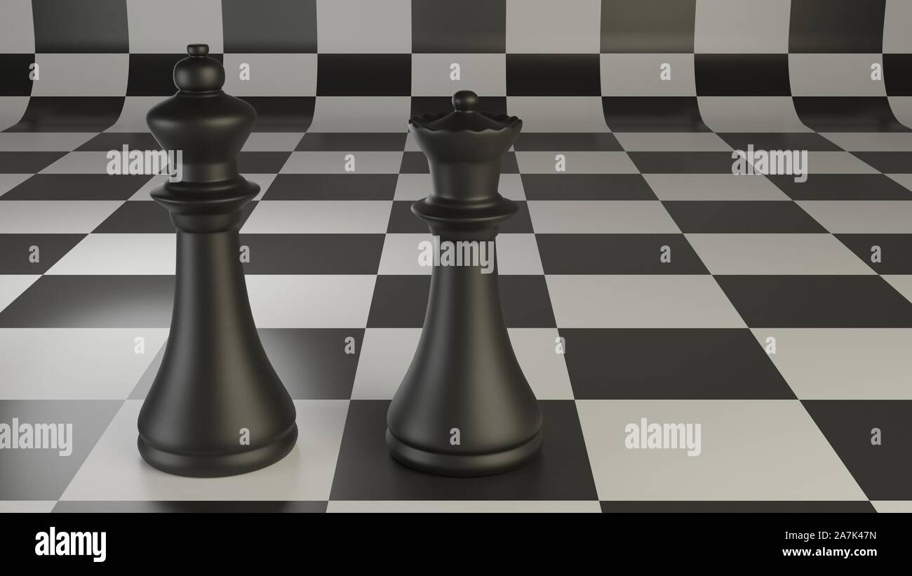 Chess board game 3D rendering Stock Photo - Alamy