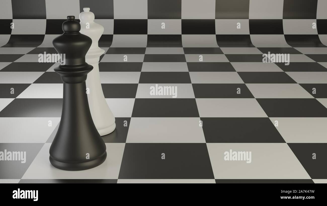 Game on chess board 3D rendering Stock Photo - Alamy