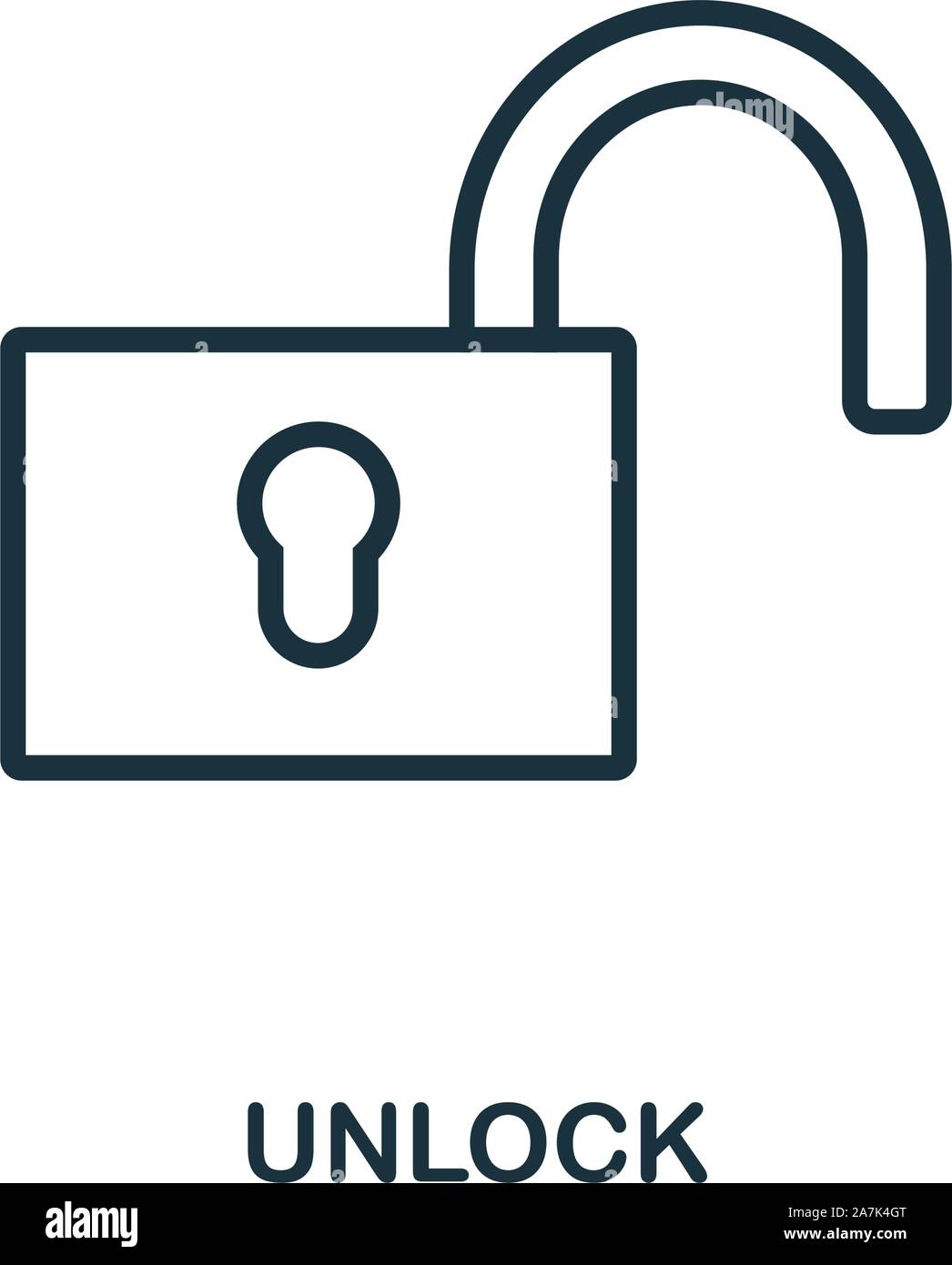 Unlock icon outline style. Thin line creative Unlock icon for logo ...
