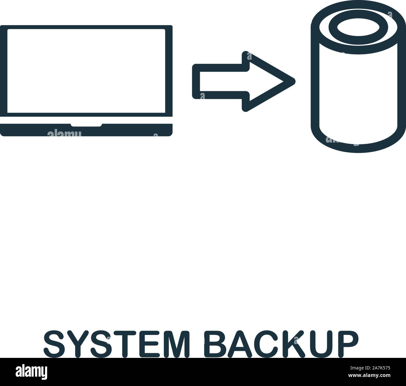 System Backup icon outline style. Thin line creative System Backup icon for logo, graphic design ...