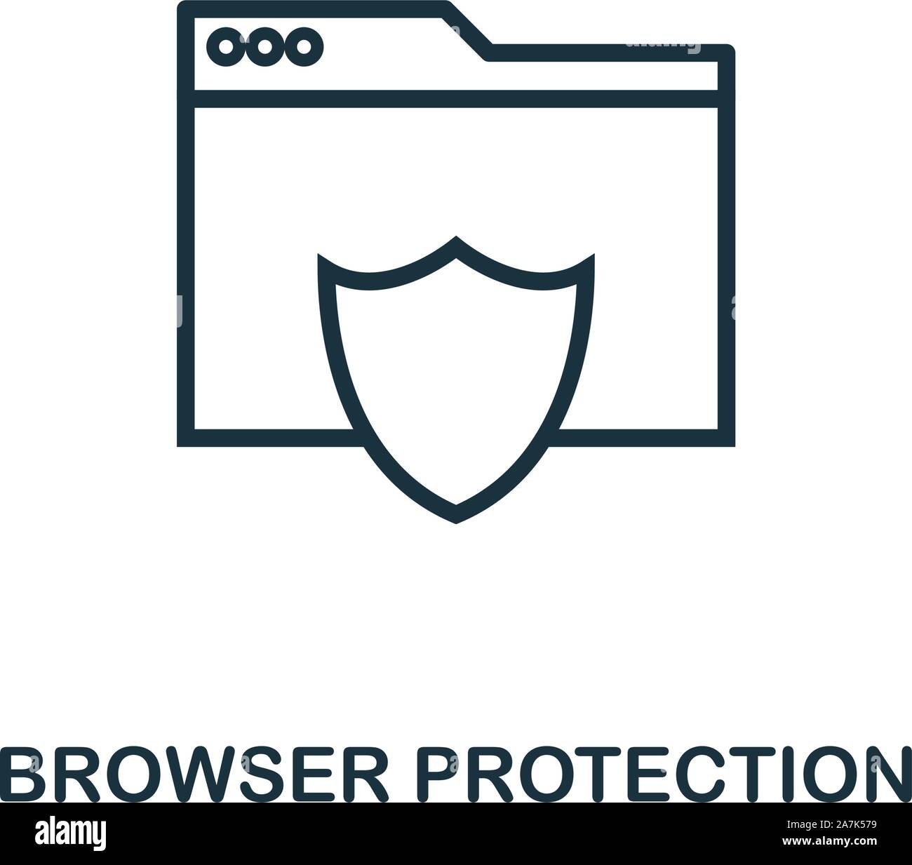 Browser Protection icon outline style. Thin line creative Browser ...