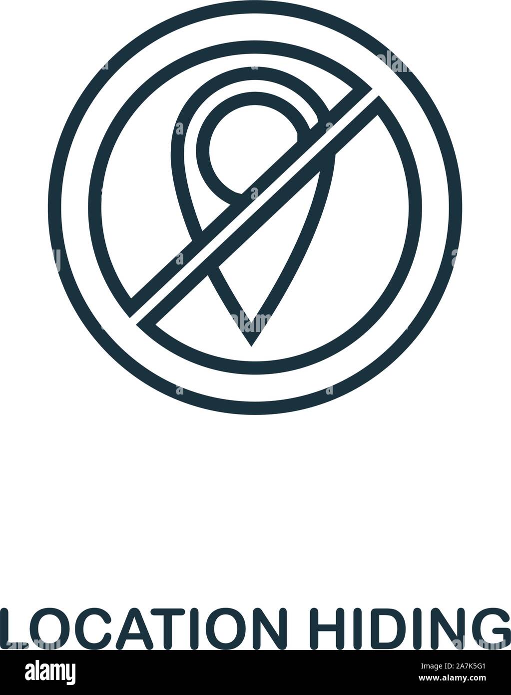 Location Hiding icon outline style. Thin line creative Location Hiding ...