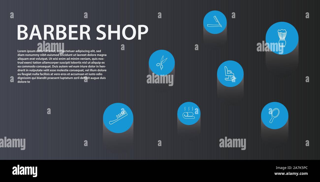 Barber Shop Infographics vector design. Timeline concept include ...