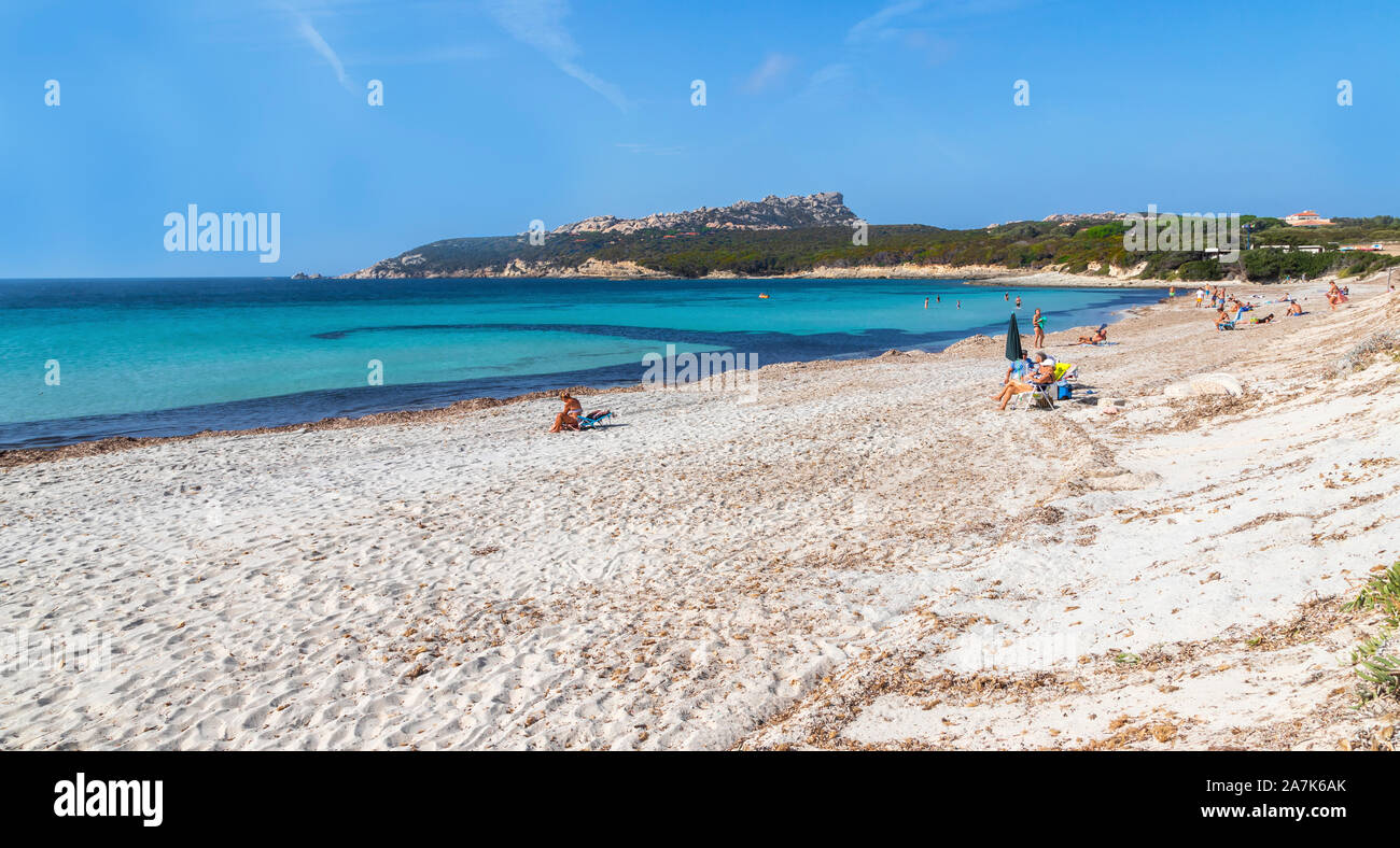 White sand and turquoise water at Rena di Ponente beach, Santa Teresa ...