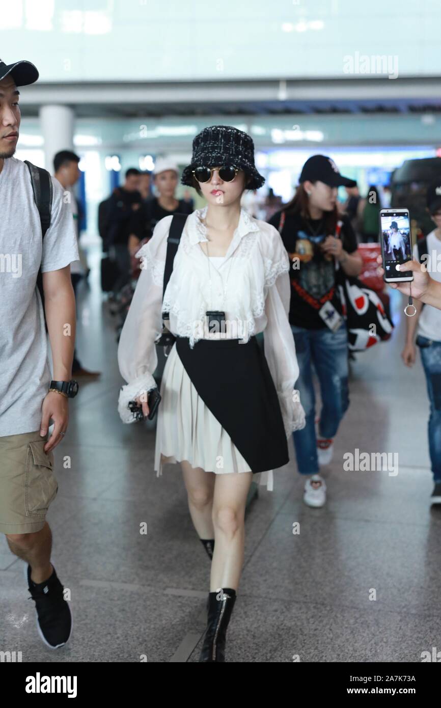 Taiwanese singer and actress Zhang Shaohan, or Angela Zhang arrives at ...