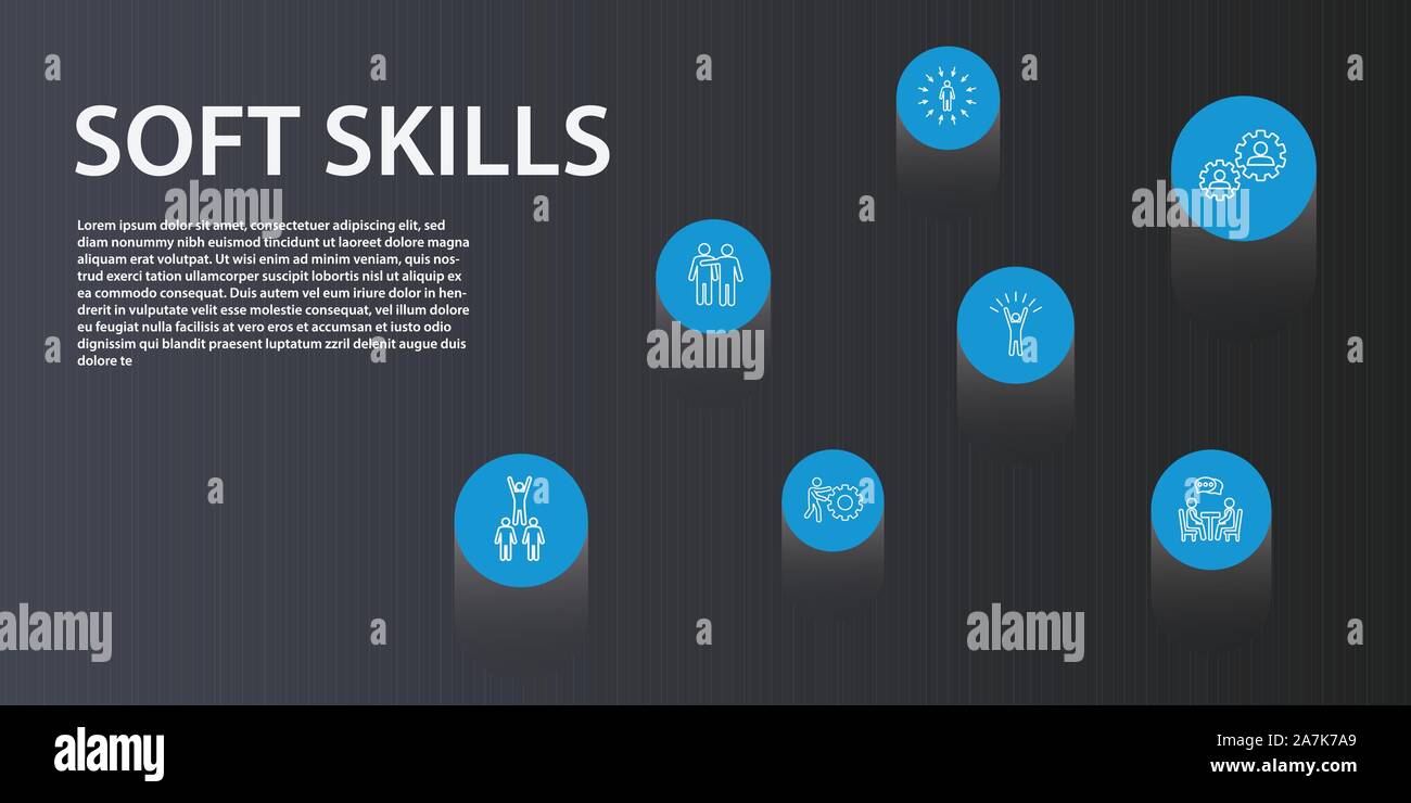 Soft Skills Infographics vector design. Timeline concept include team ...