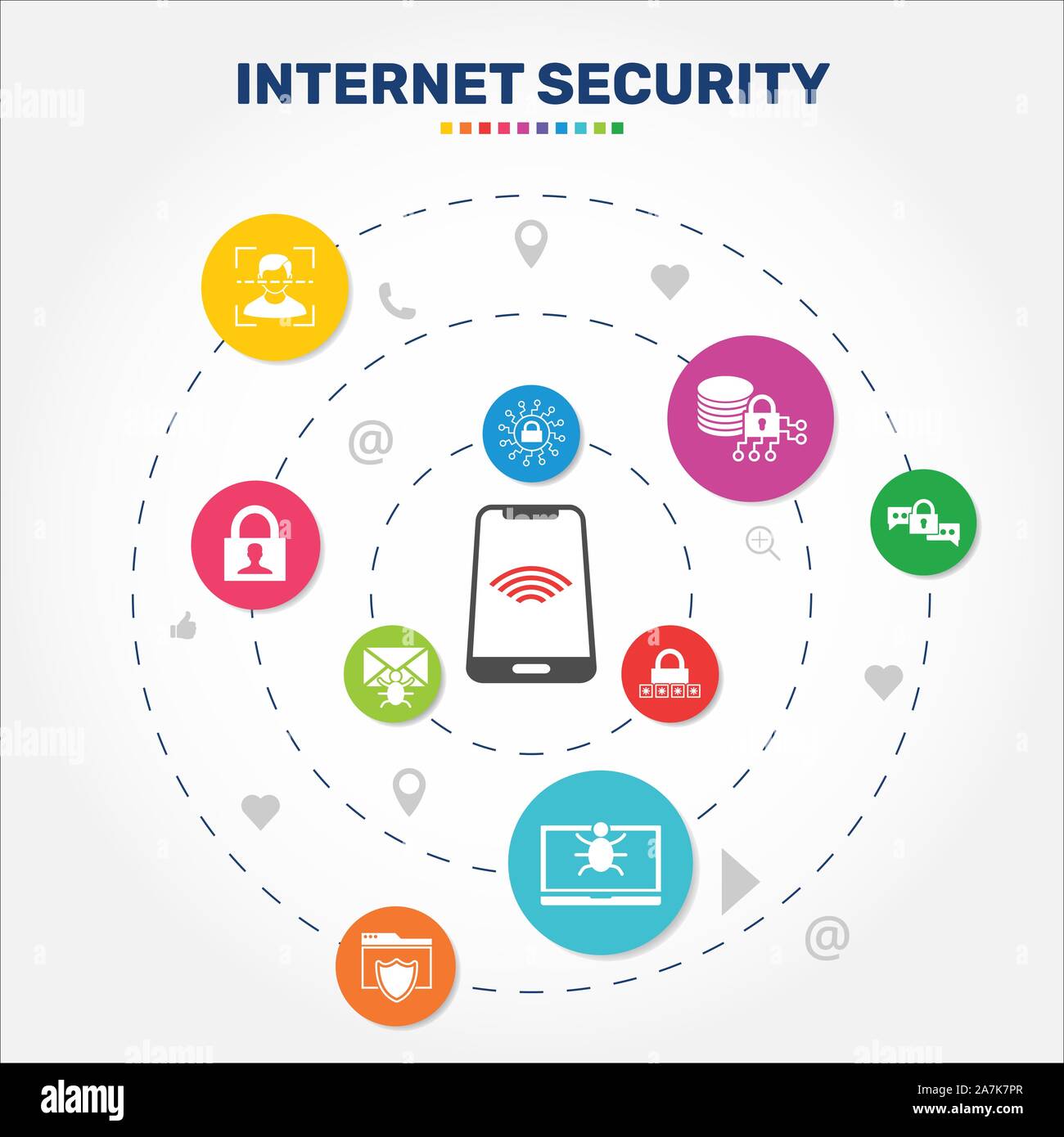 Internet Security Infographics vector design. Timeline concept include ...