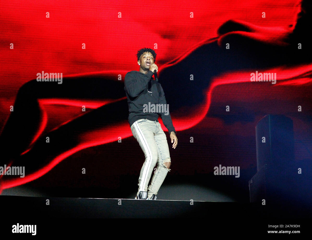England born rapper 21 Savage performs on stage during the Day N Vegas ...
