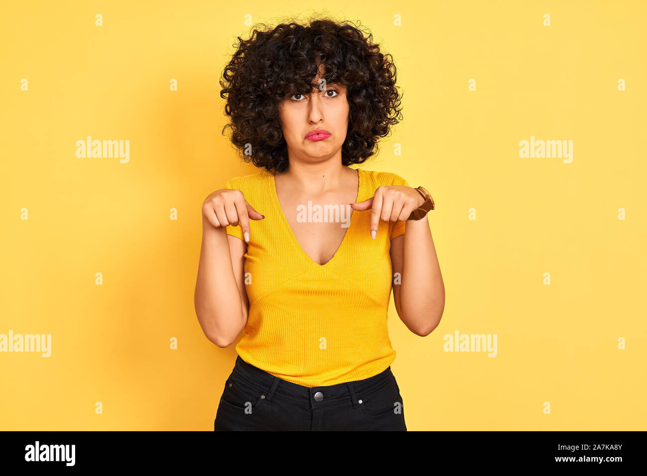 Curly upset indian woman hi-res stock photography and images - Alamy