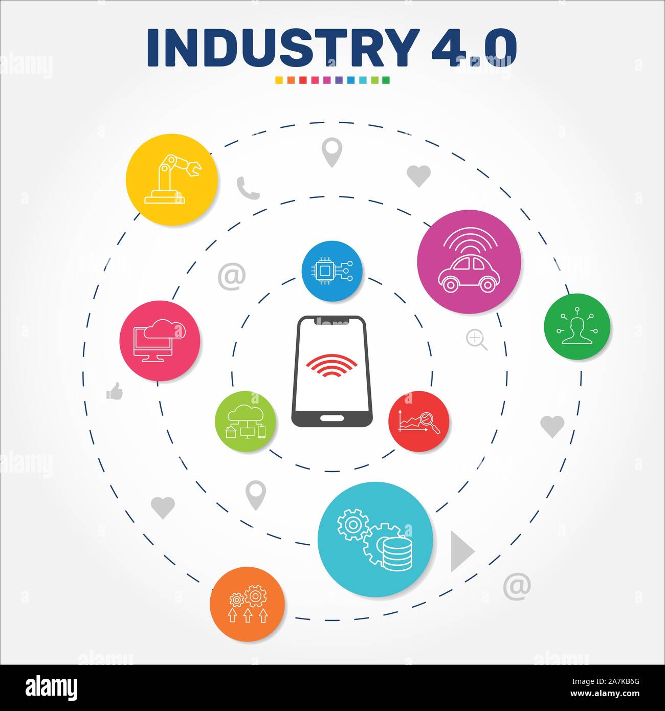 Industry 4.0 Infographics vector design. Timeline concept include ...
