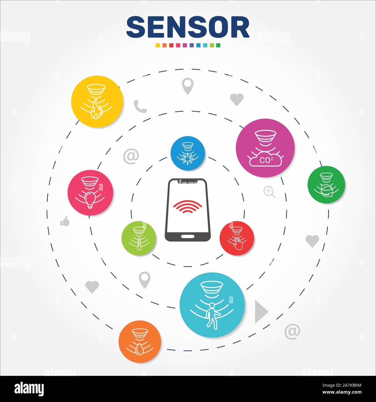 Sensor Infographics vector design. Timeline concept include flame ...