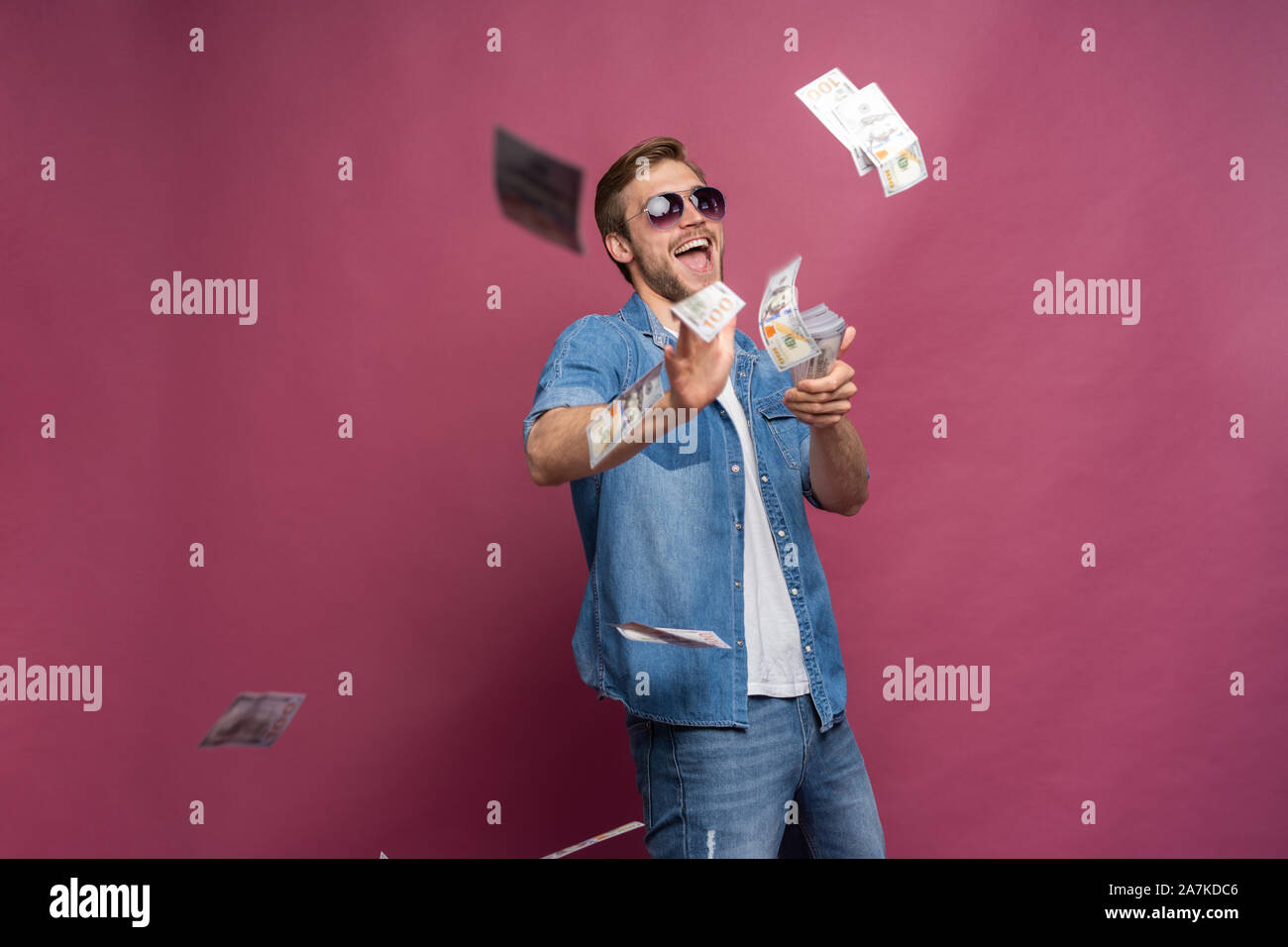 Concept of financial wealth, prosperity and lottery winnings - Man ...