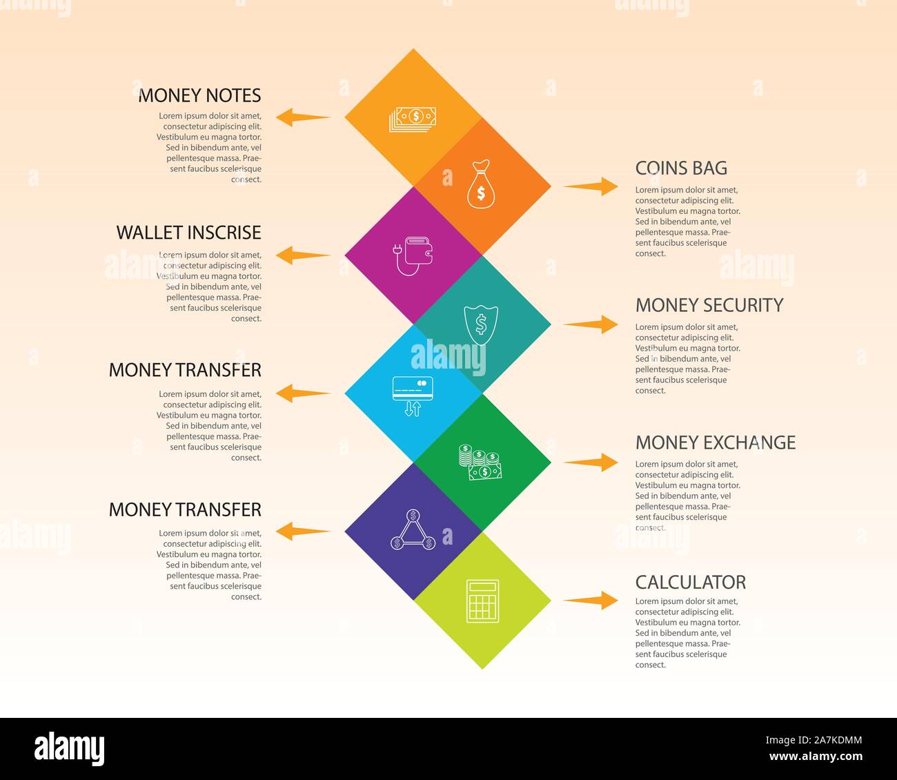 Money Infographics vector design. Timeline concept include money, coins ...