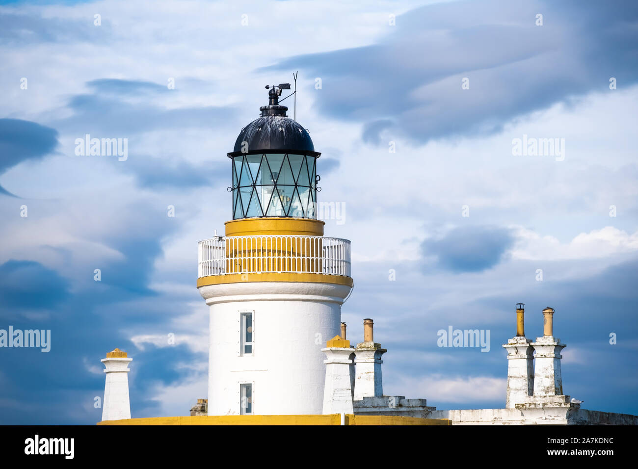 The lighthouse of Chanonry Point at the end of Chanonry Ness, a spit of ...
