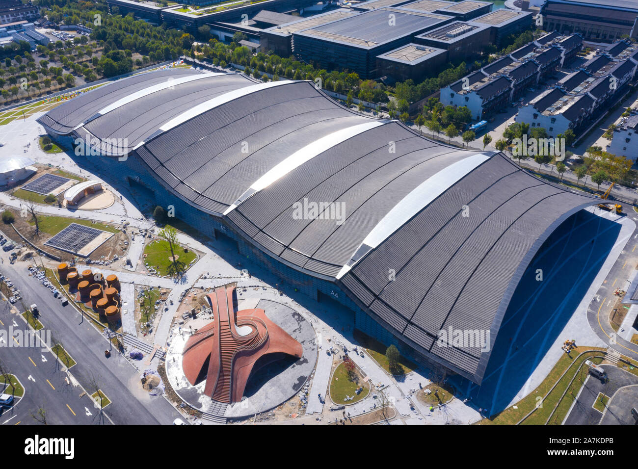 An aerial view of the Light of Internet Exposition Center, which will ...