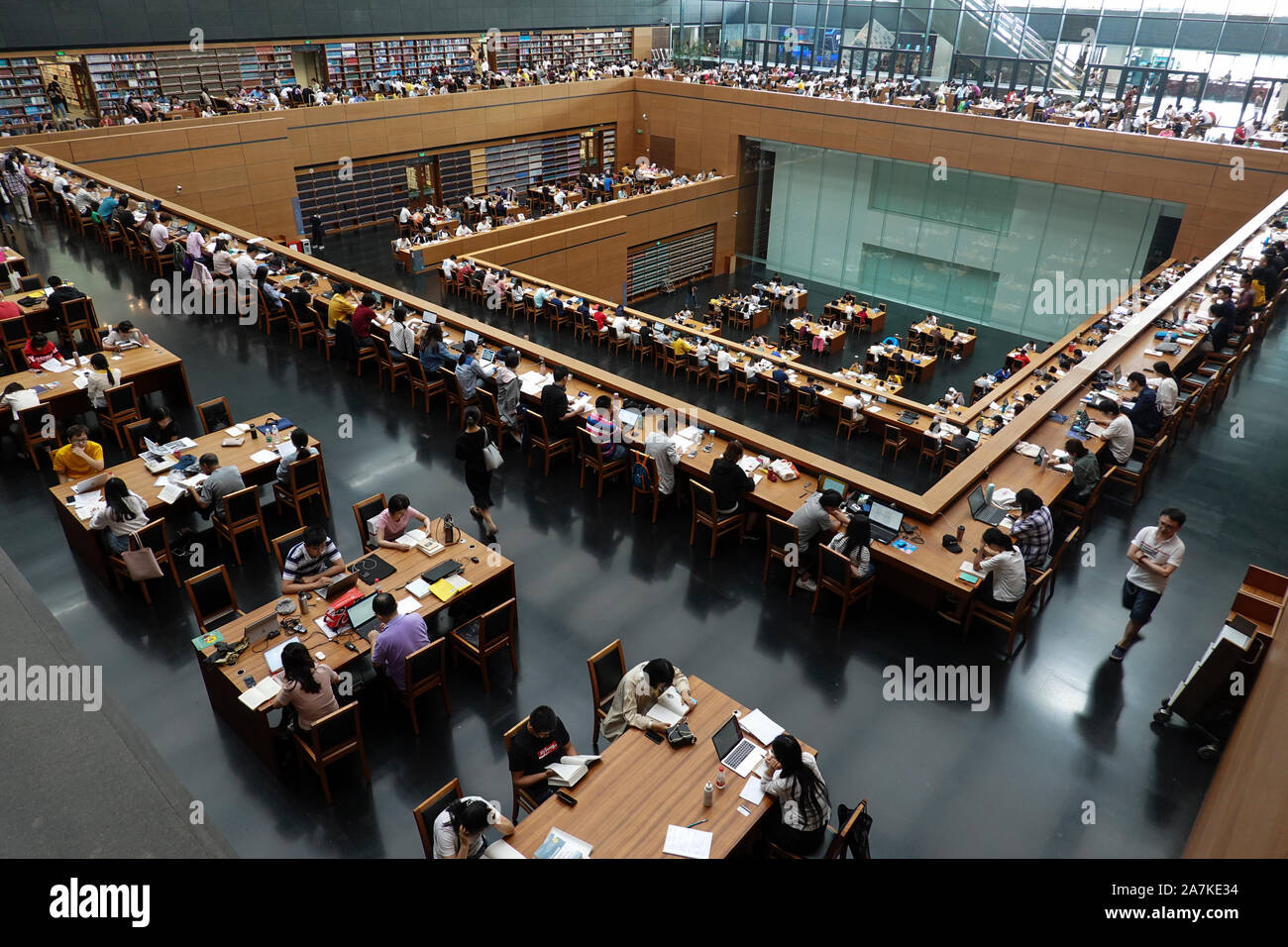 National Library of China is full of readers enjoy reading books at Mid ...