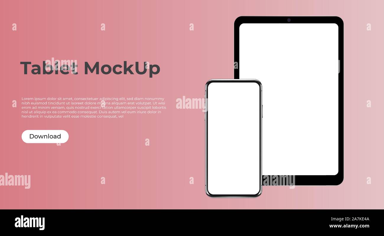 realistic smartphone and tablet template mockup for user experience ...
