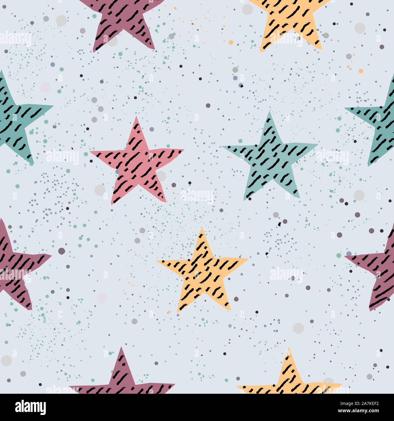 Cute Star Background. Seamless Pattern with stars. Vector Illustration ...