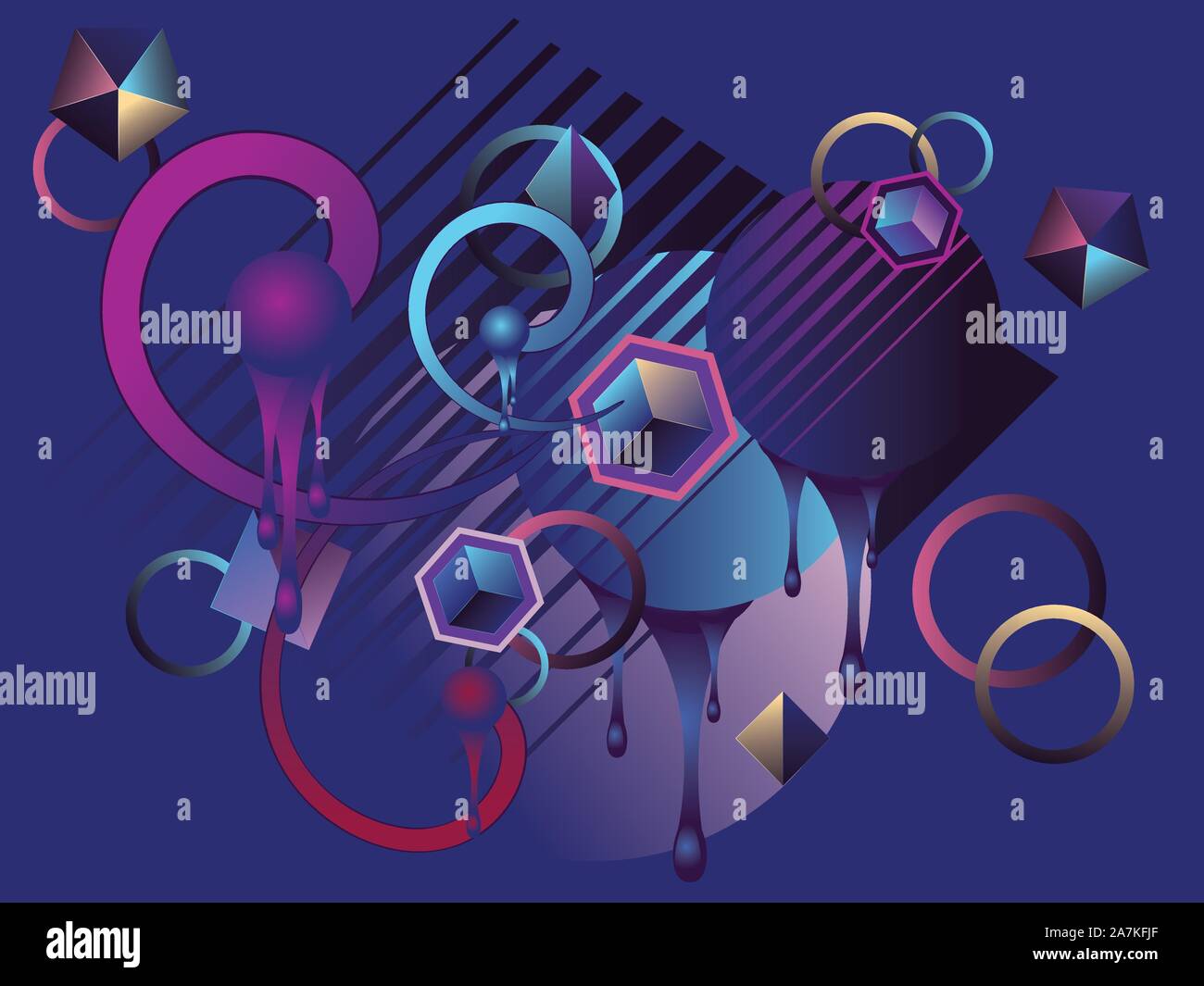 Modern blue colored background with stylized geometric elements Stock ...