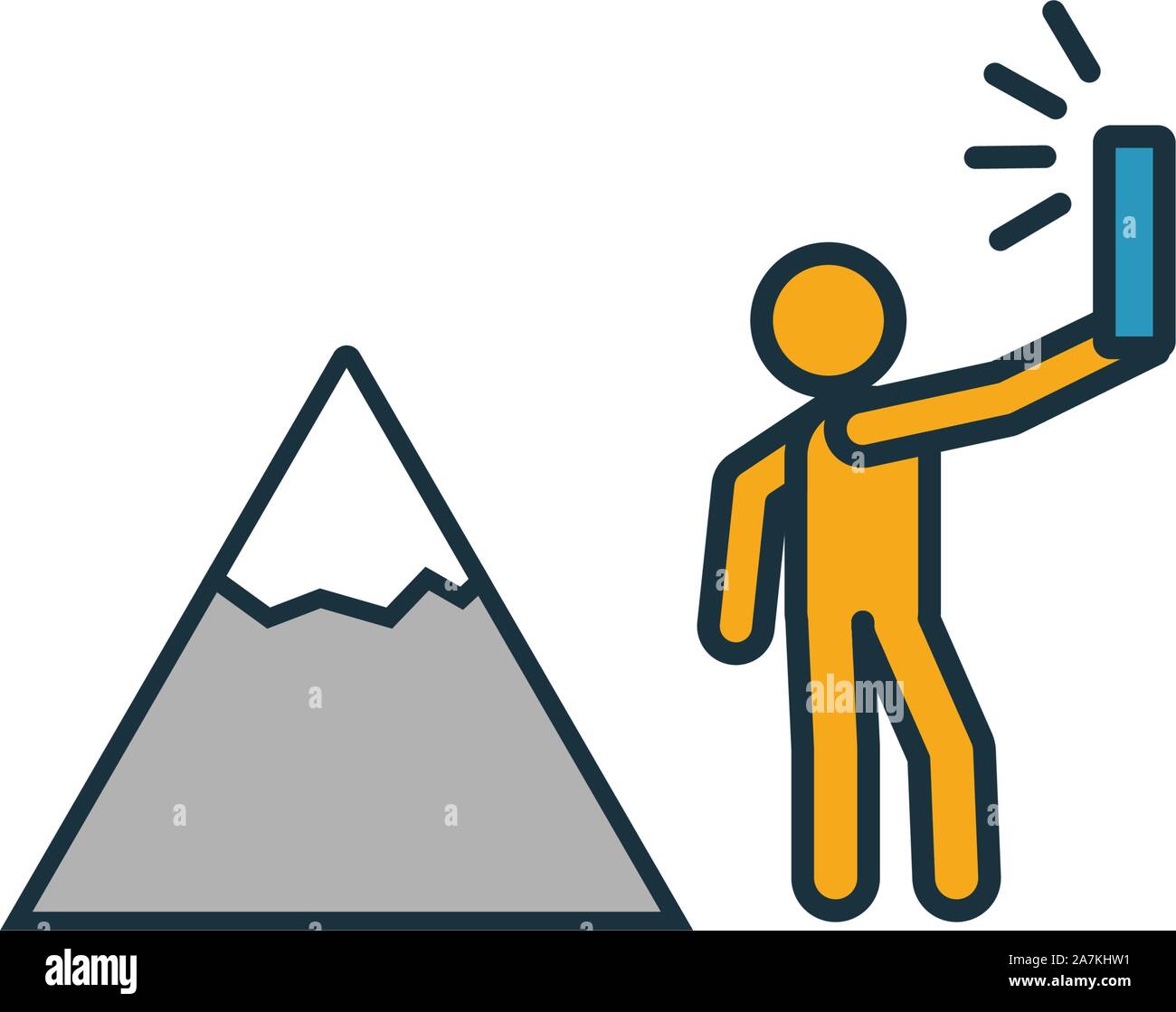 Woman taking selfie cell Stock Vector Images - Alamy