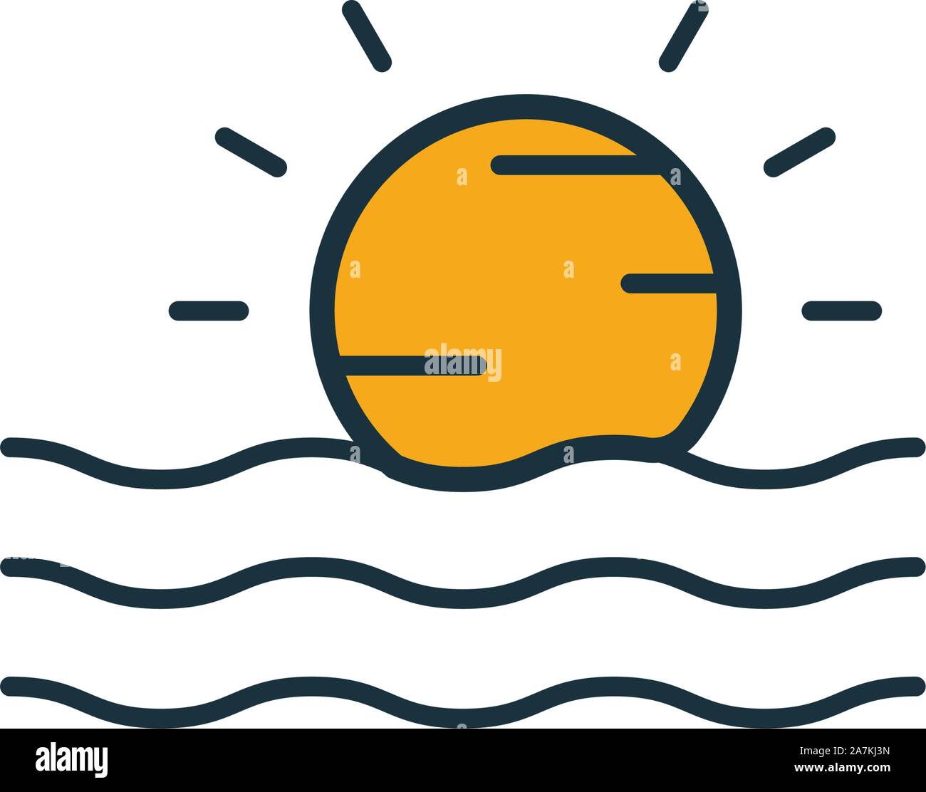 Sunset icon. Simple element from tourism icons collection. Creative Sunset icon ui, ux, apps ...