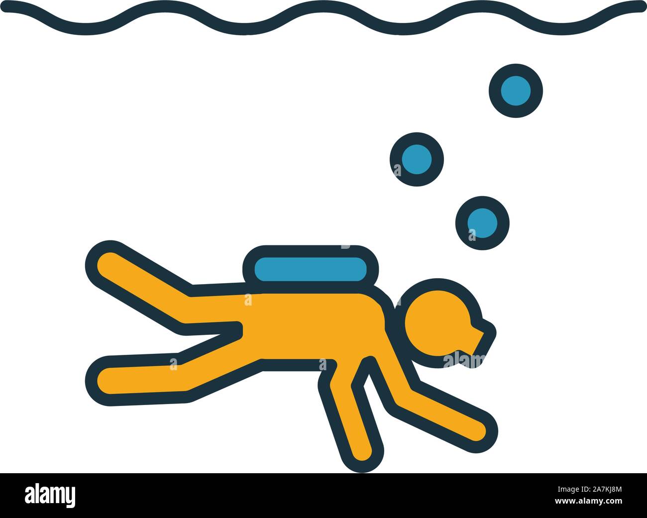 Diving icon. Simple element from tourism icons collection. Creative ...