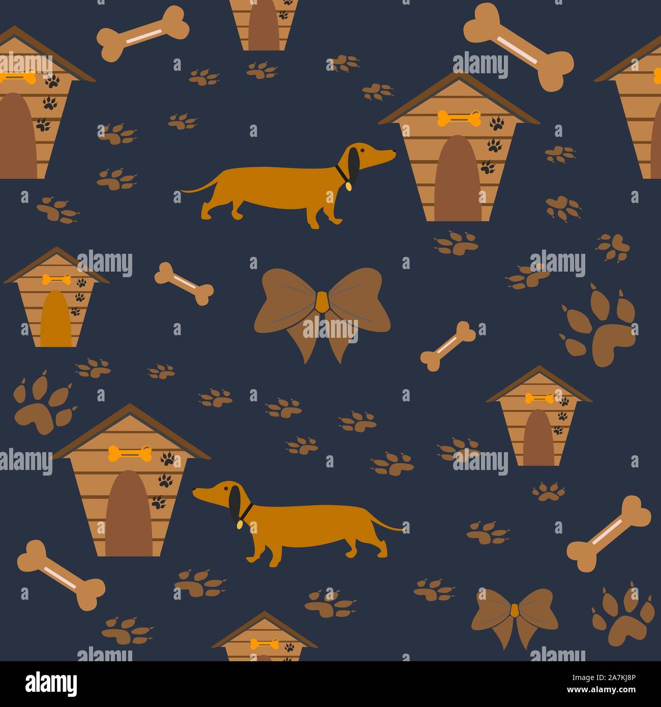 Seamless Dog Paw Pattern. Vector Illustration Stock Vector Image & Art ...