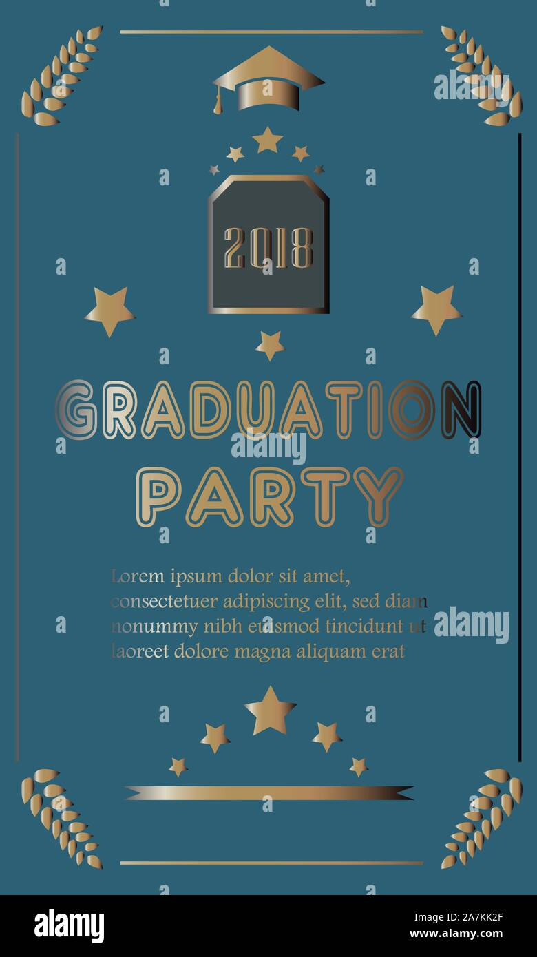 Graduation of Year 2018. Graduation Poster. Vector Illustration Stock ...